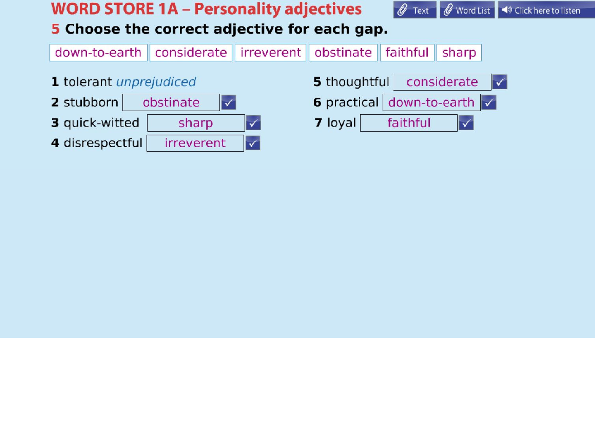 541 7- Focus 5. Vocabulary Word Store Key Guide - Studocu