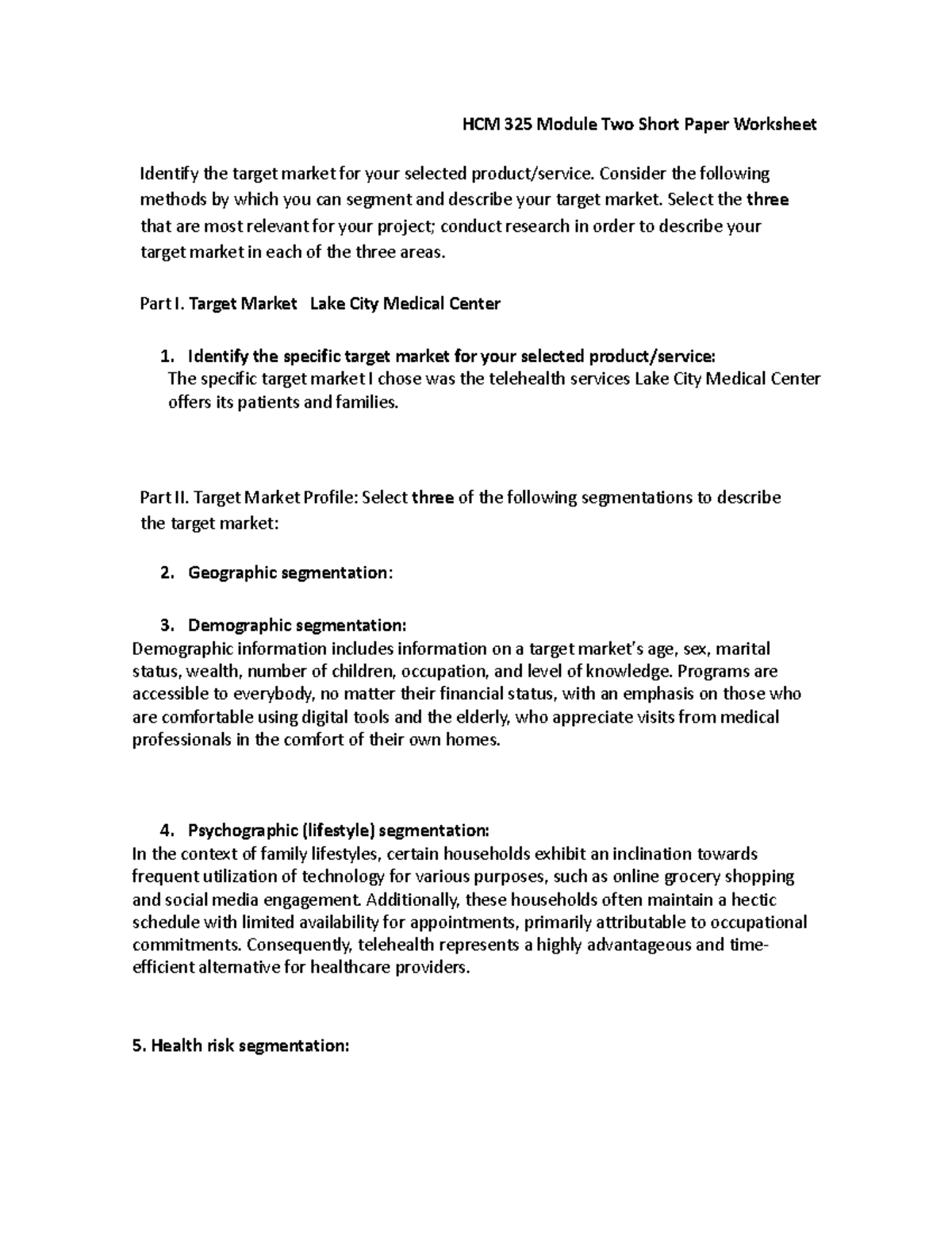 HCM 325 Module Two Short Paper Worksheet (2) - HCM 325 Module Two Short ...