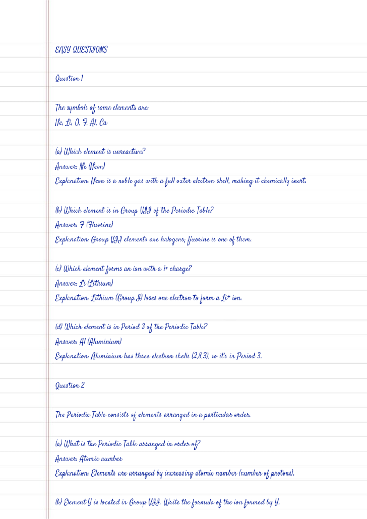 Chemclasses - Periodic Table Elements & Reactions Study Guide - Studocu