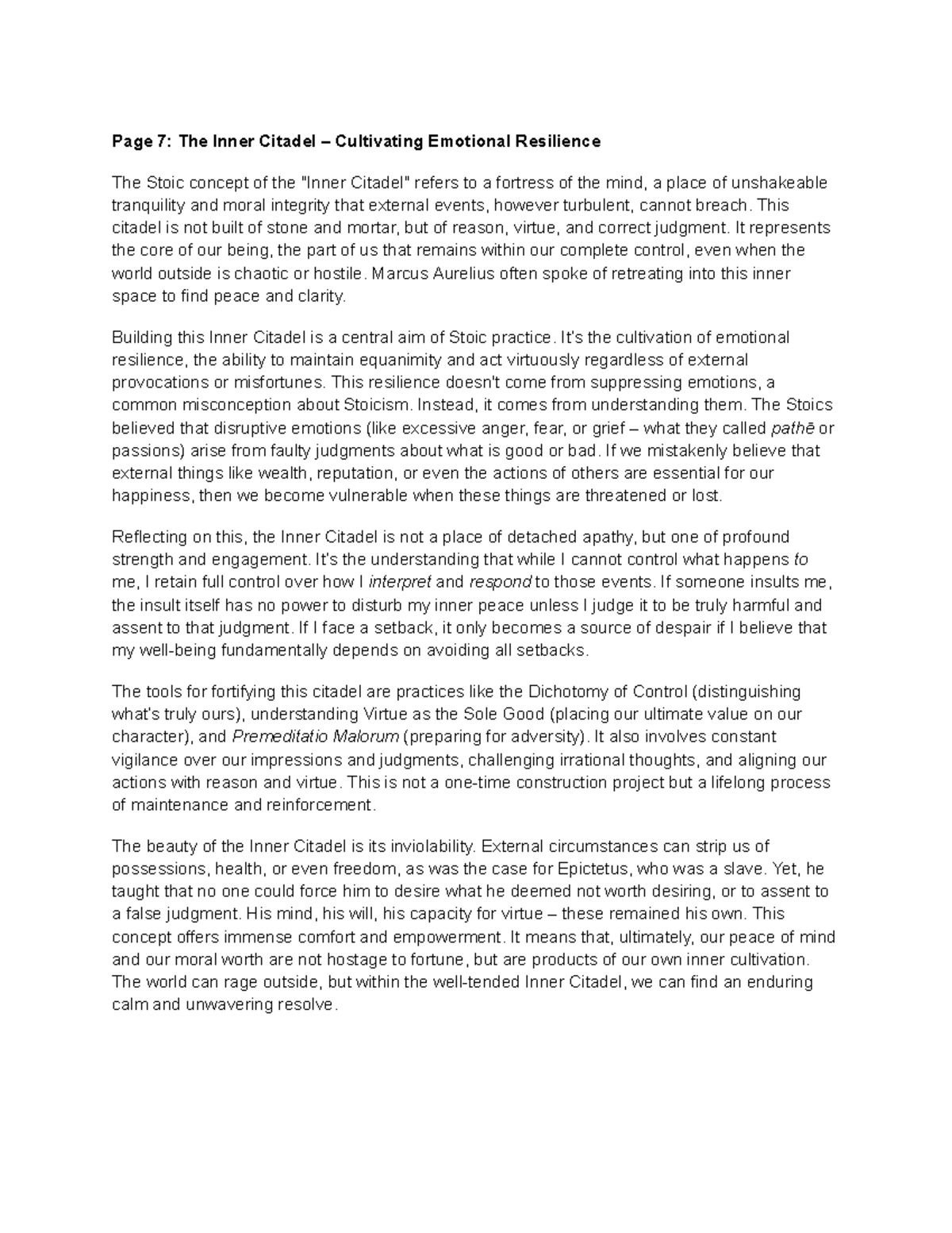 Page 7: The Inner Citadel - Cultivating Emotional Resilience in ...