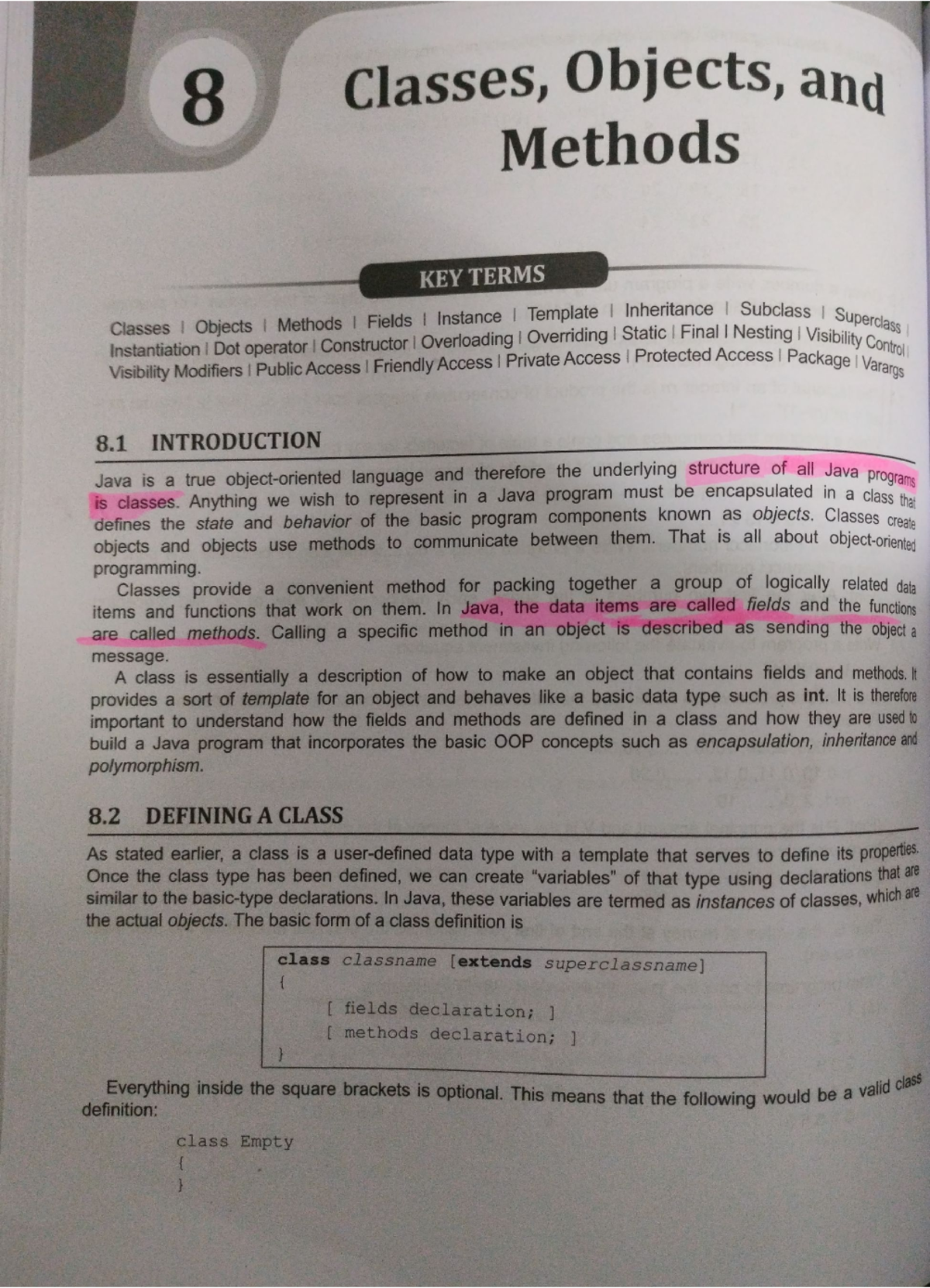 Java programming 8 - . mdknmdjkomjkrmf - 8 Classes, Objects, and ...