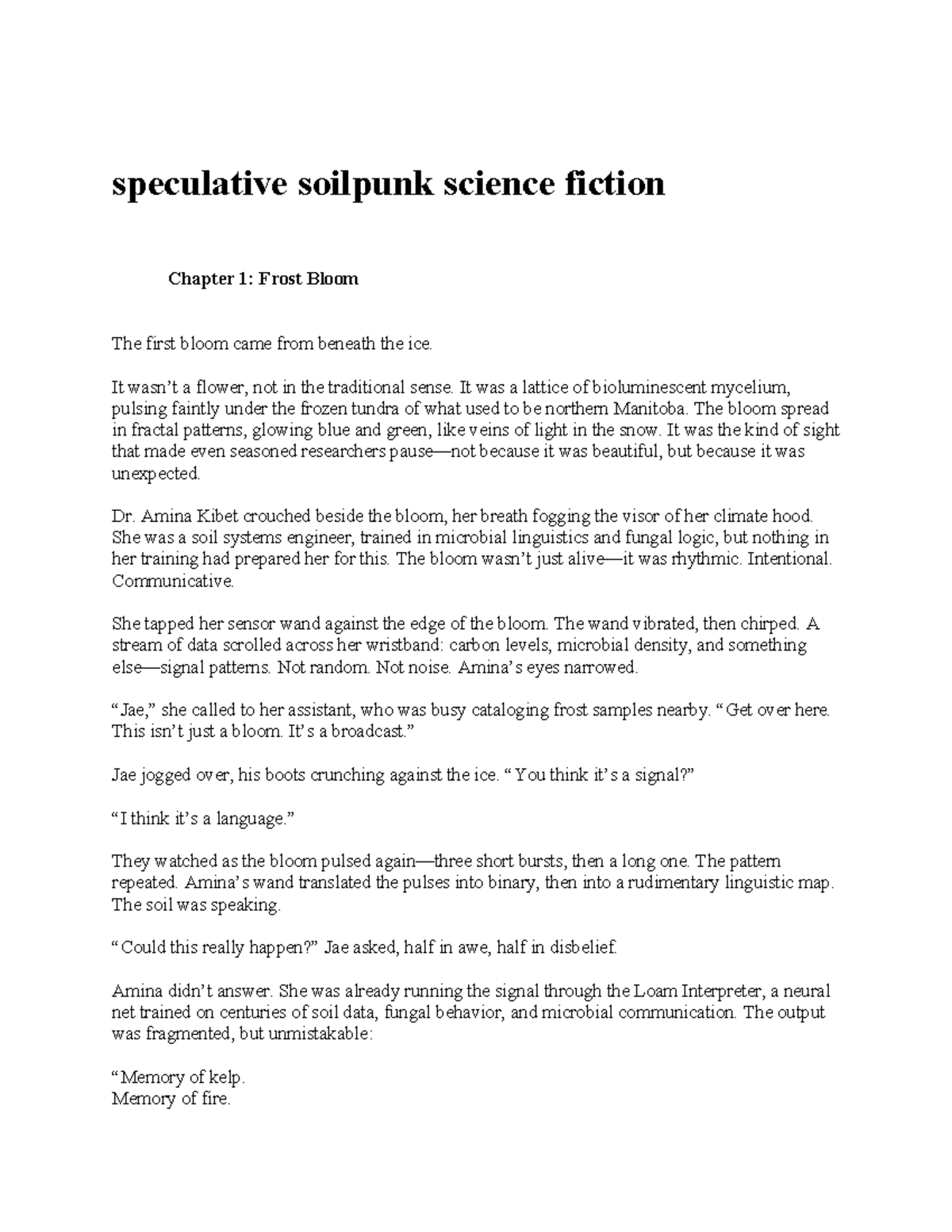 Speculative So punk Sci-Fi: Chapter 1-10 Overview and Analysis - Studocu