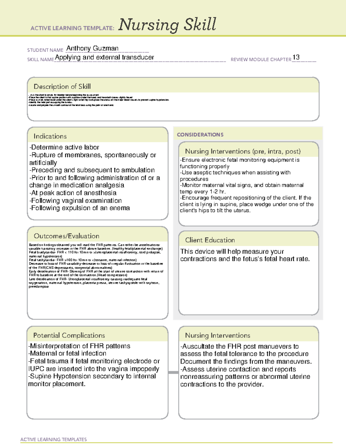 Nursing Skill Q6: Applying an External Transducer for FHR Monitoring ...