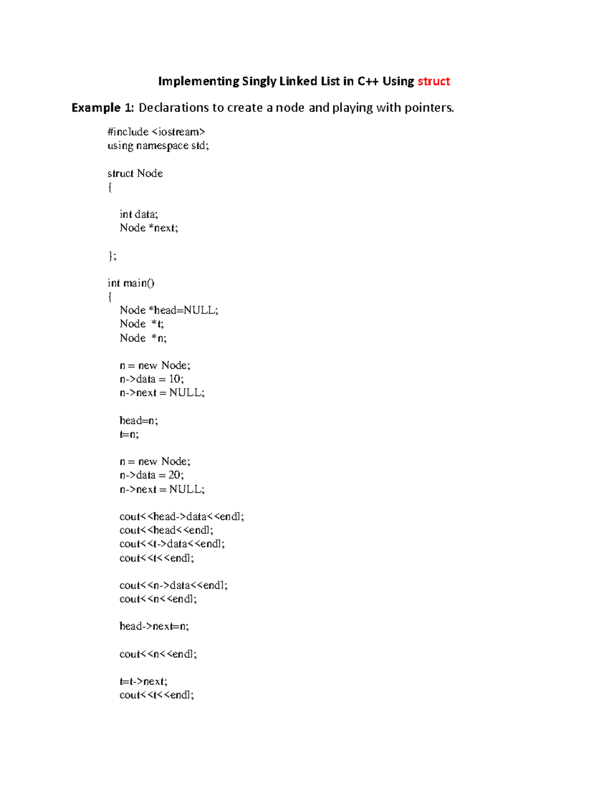 Linked List Implementation in C++ - Implementing Singly Linked List in ...