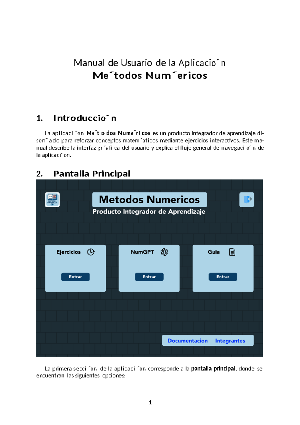 Manual de Usuario de la Aplicación de Aprendizaje Interactivo - Studocu
