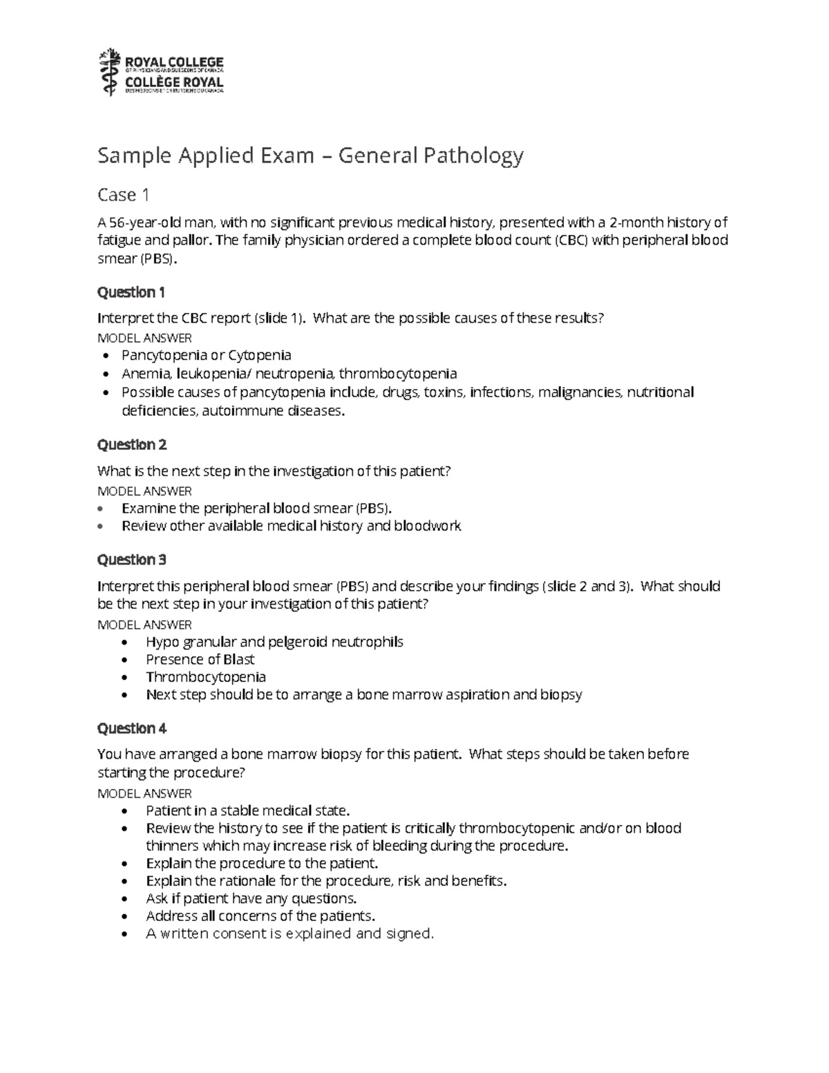General pathology sample applied exam e - Sample Applied Exam – General ...