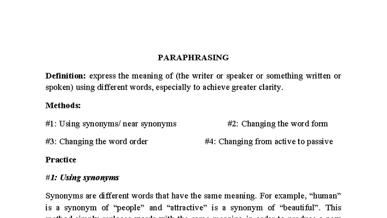 Paraphrasing Techniques and Activities for Clarity and Understanding ...