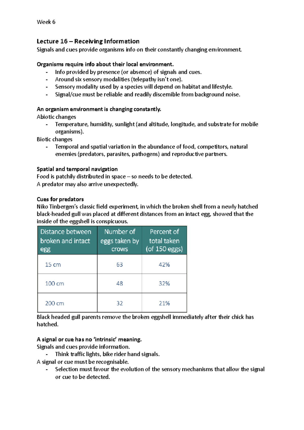 Week 6 - Lecture Notes - Lecture 16 – Receiving Information Signals and ...
