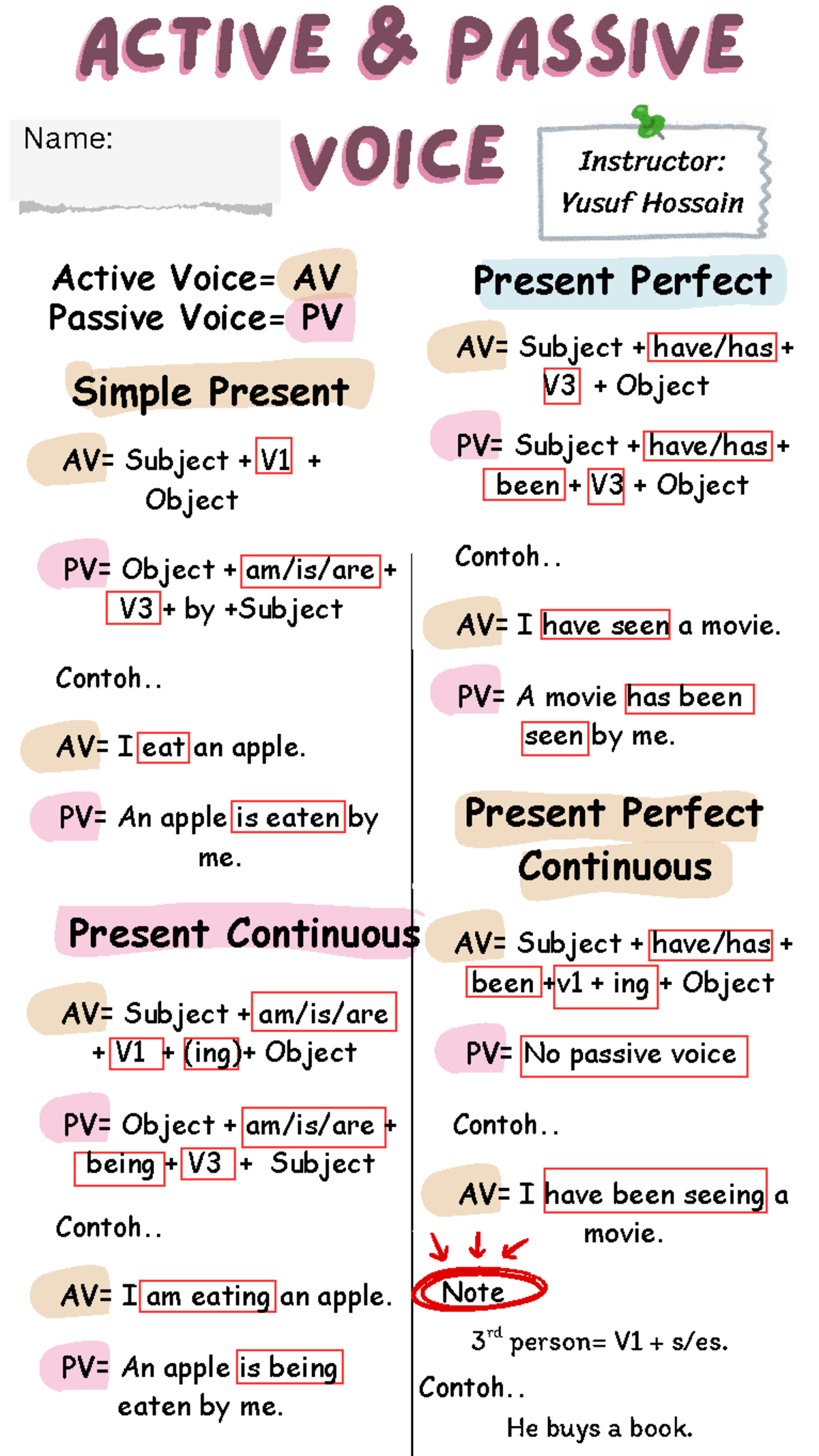 Active & Passive Voice - Questions and Examples (ENG 101) - Studocu