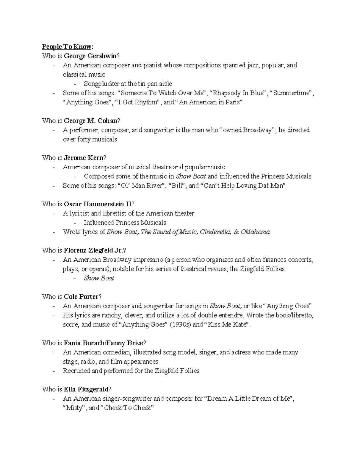 Foundations of Musical Theater: Key Figures & Concepts (MUS 101) - Studocu