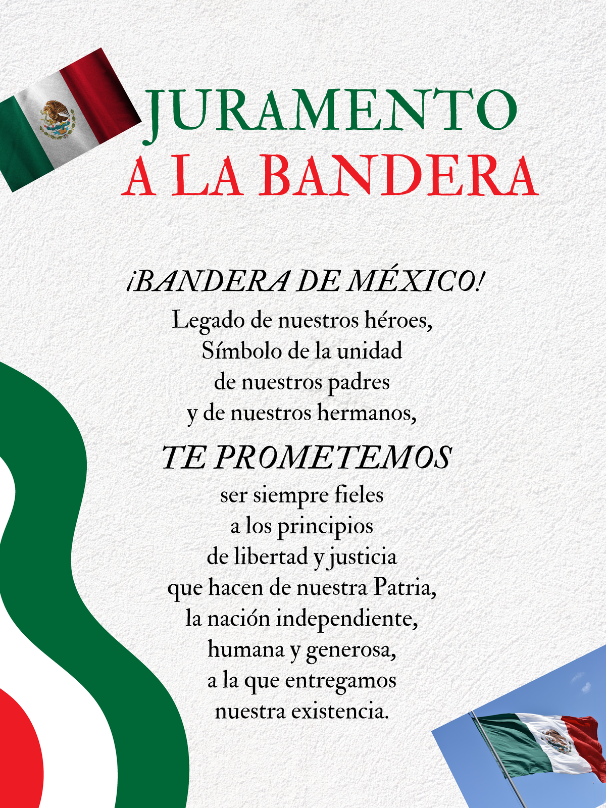 Juramento A La Bandera Imprimible En Español Juramento A La Bandera