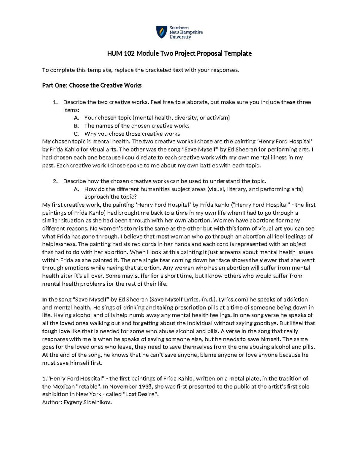 HUM 102 Module Two Mental Health Project Proposal Template - Studocu