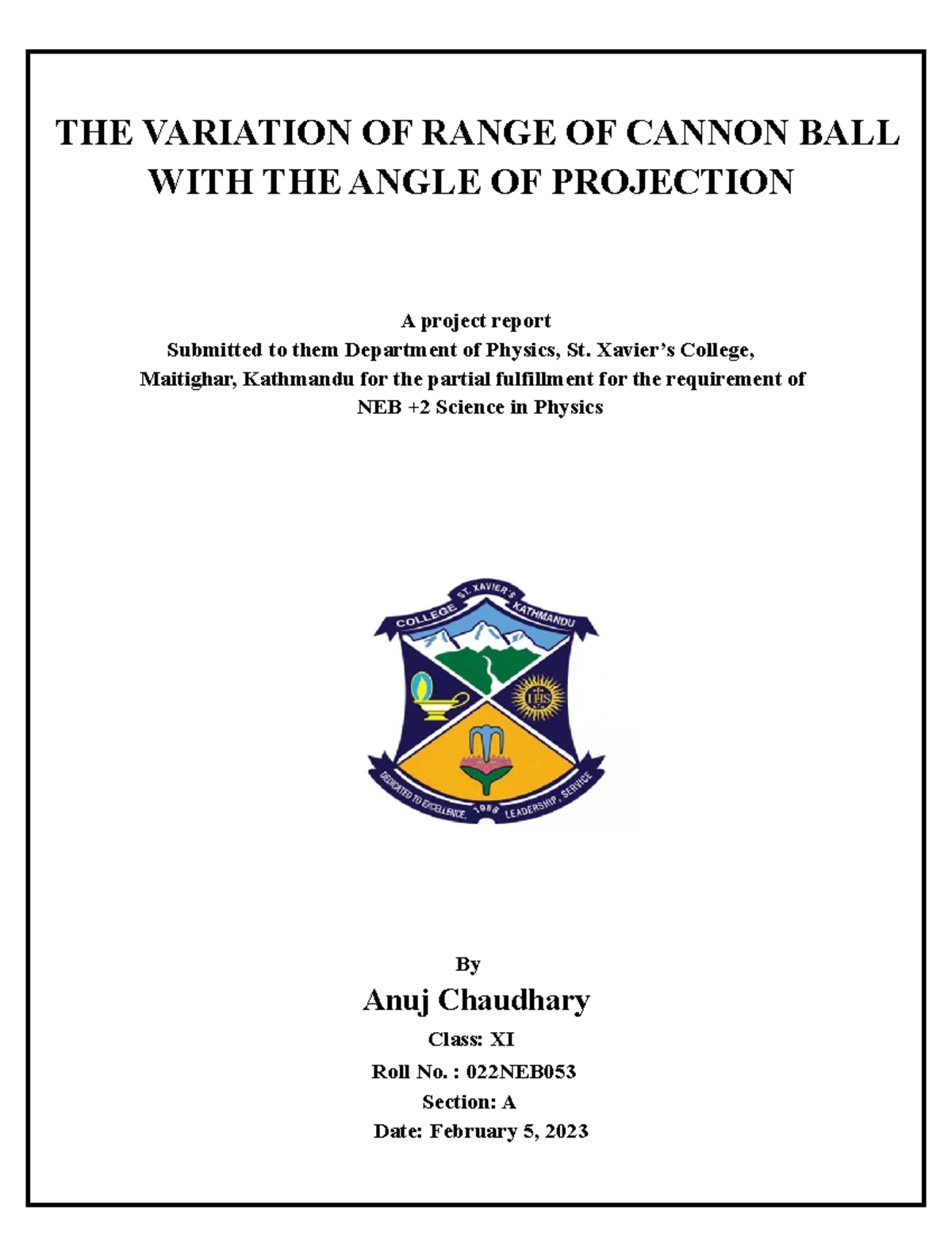 Variation of Cannon Ball Range with Projection Angle - Physics XI ...