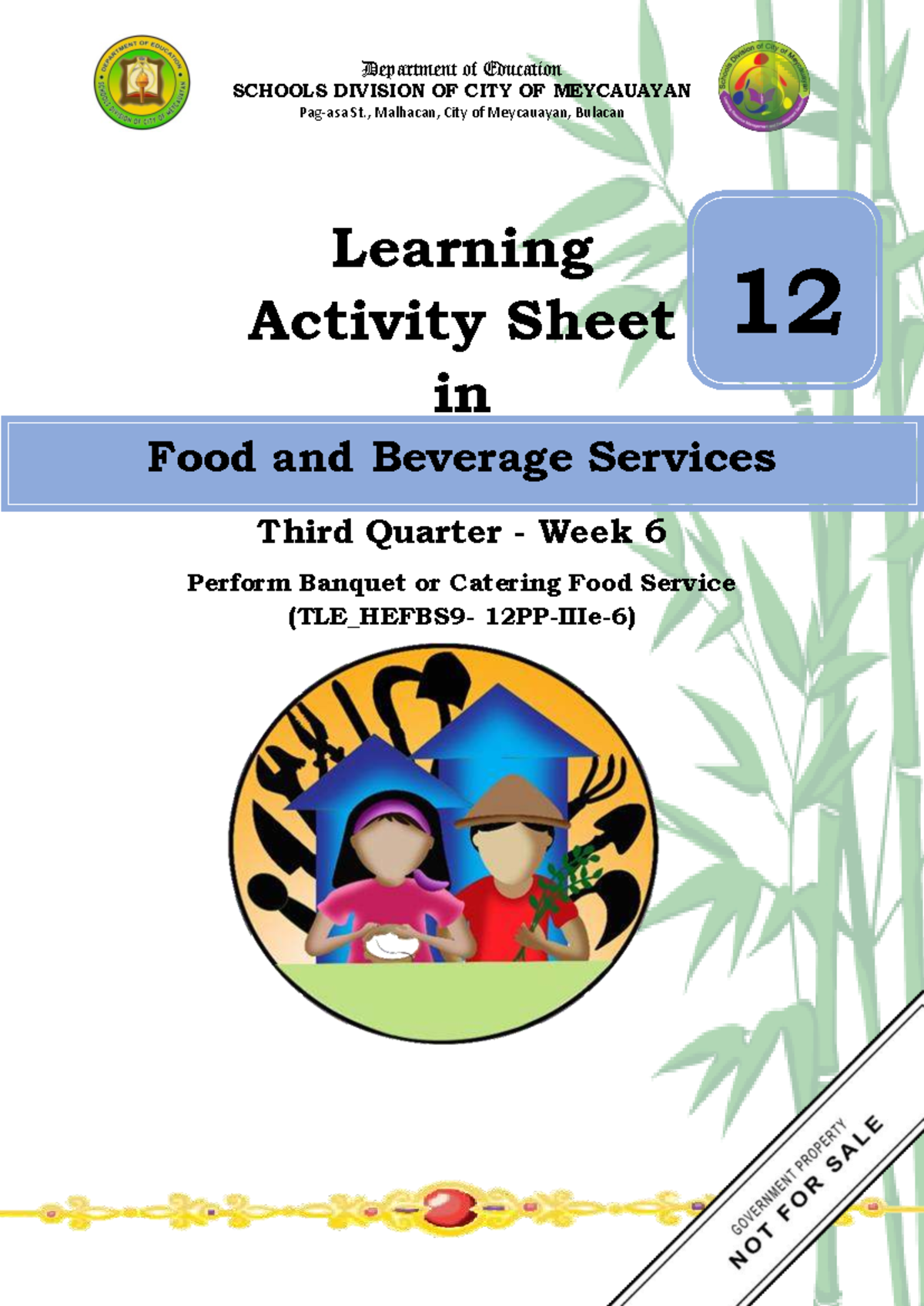 FBS 12: Learning Activity Sheet on Banquet & Catering Service - Studocu