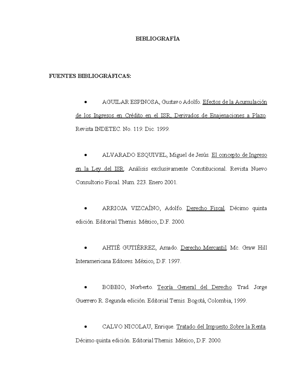 Bibliografía - Referencias en Formato APA para Derecho Fiscal - Studocu