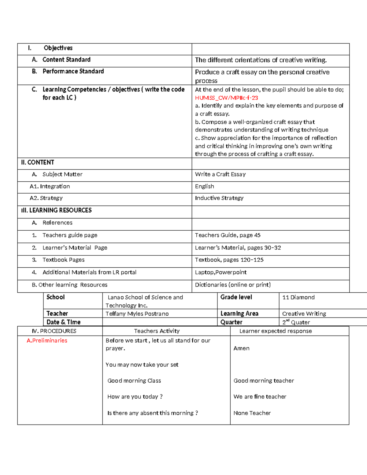 Creative Writing Craft Essay Guide (Grade 11 CW) - Studocu