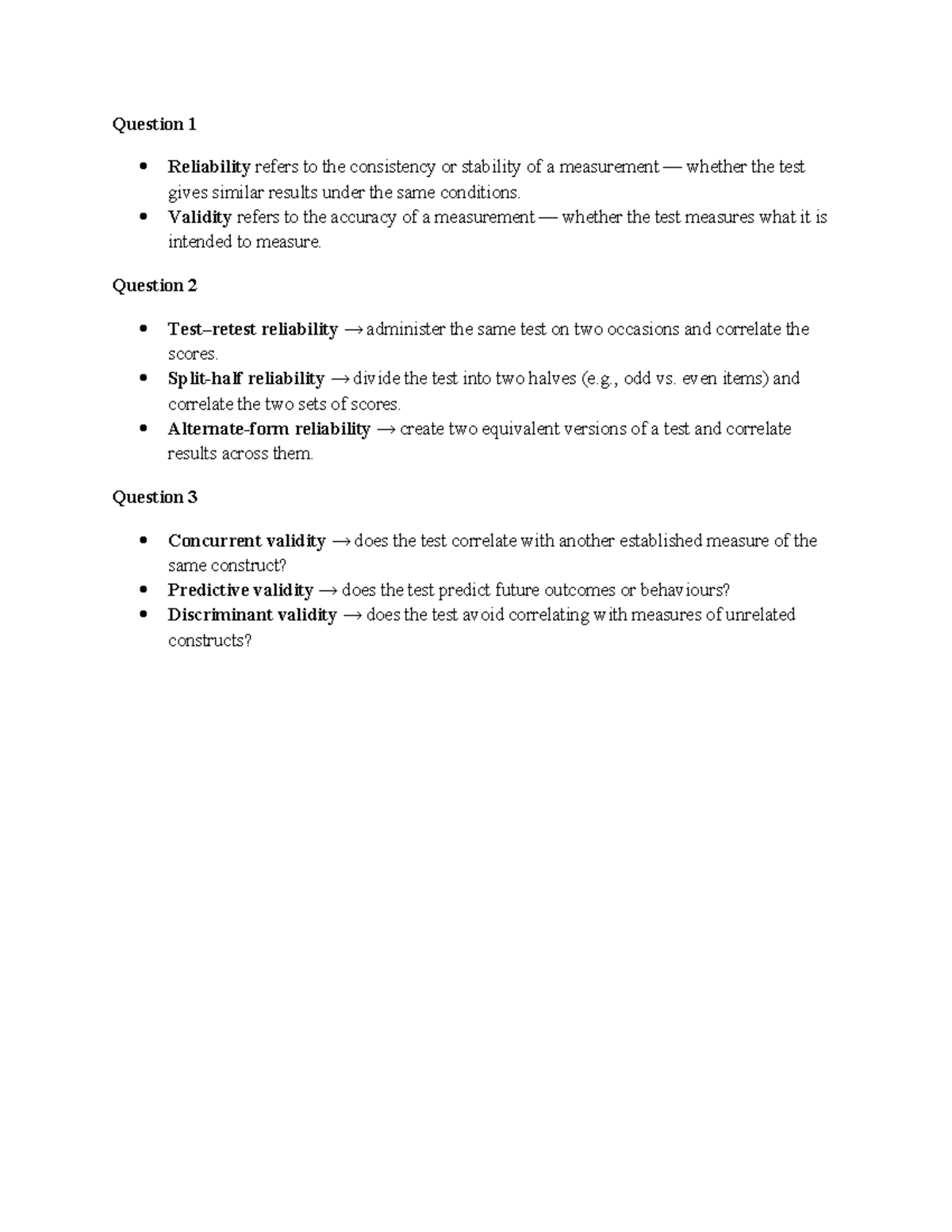 PSYC203 Lab 3 - Reliability and Validity Concepts Explained - Studocu