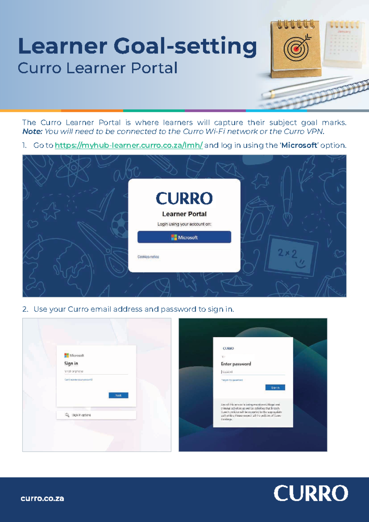 Curro Learner Portal: Goal Setting Notes for 2025 - Studocu