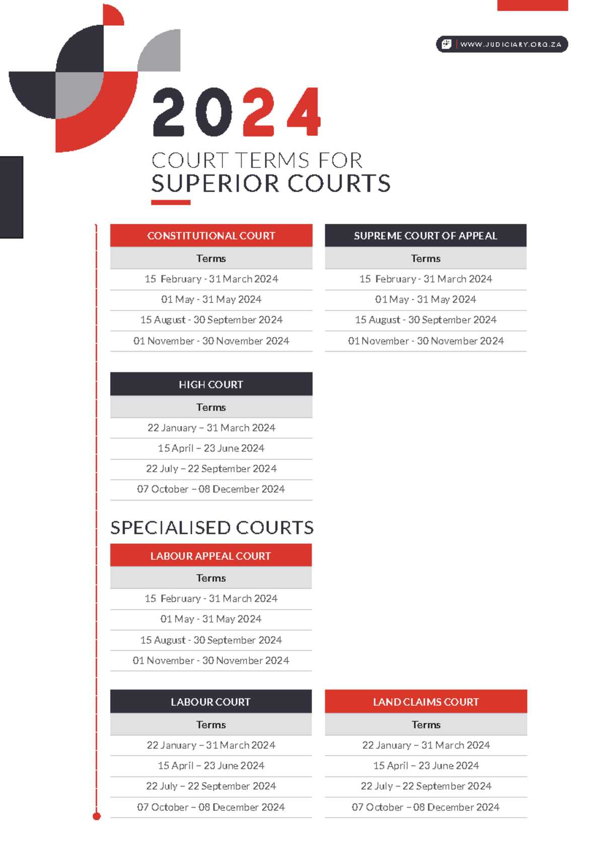 Court Terms - 2024 - SUPERIOR COURTS CONSTITUTIONAL COURT Terms 15 ...