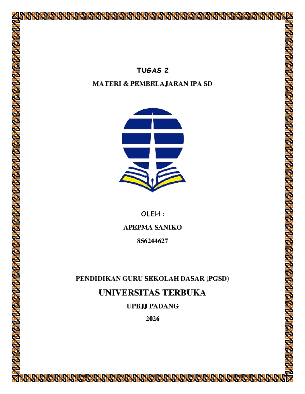 Tugas 2: Materi & Pembelajaran IPA SD 856244627 - Studocu
