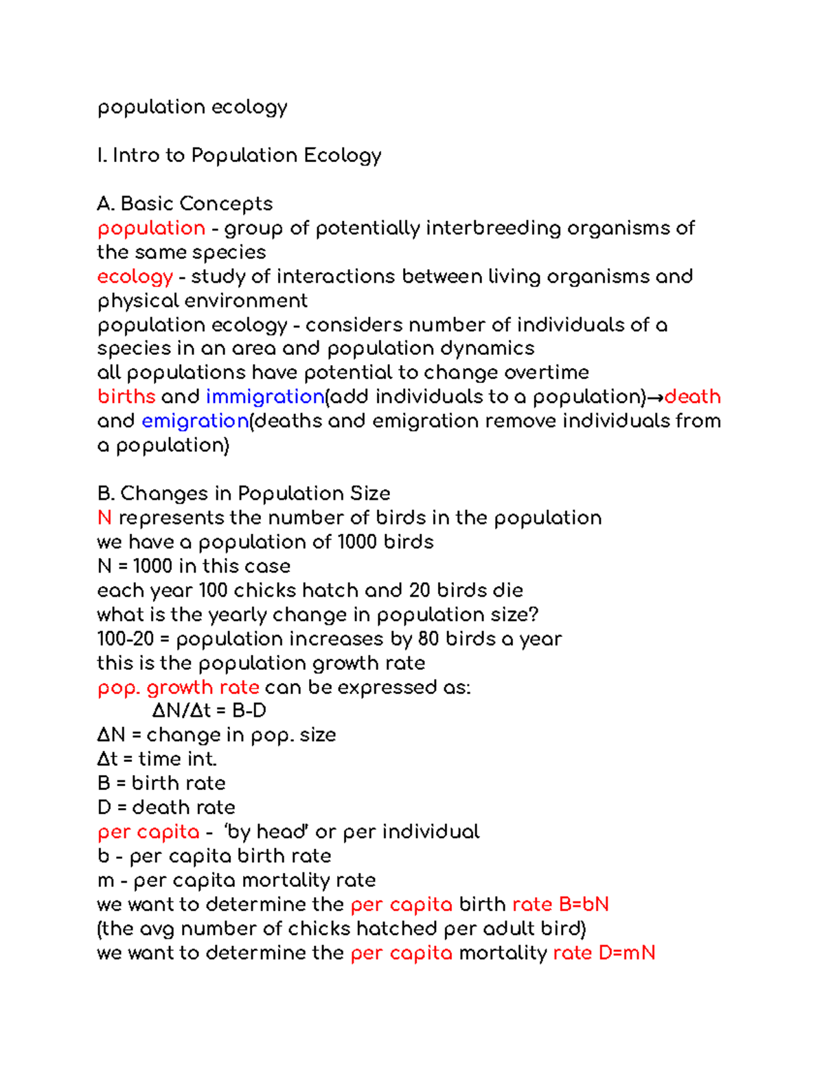 Chapter 24: Population Ecology Overview and Growth Models - Studocu