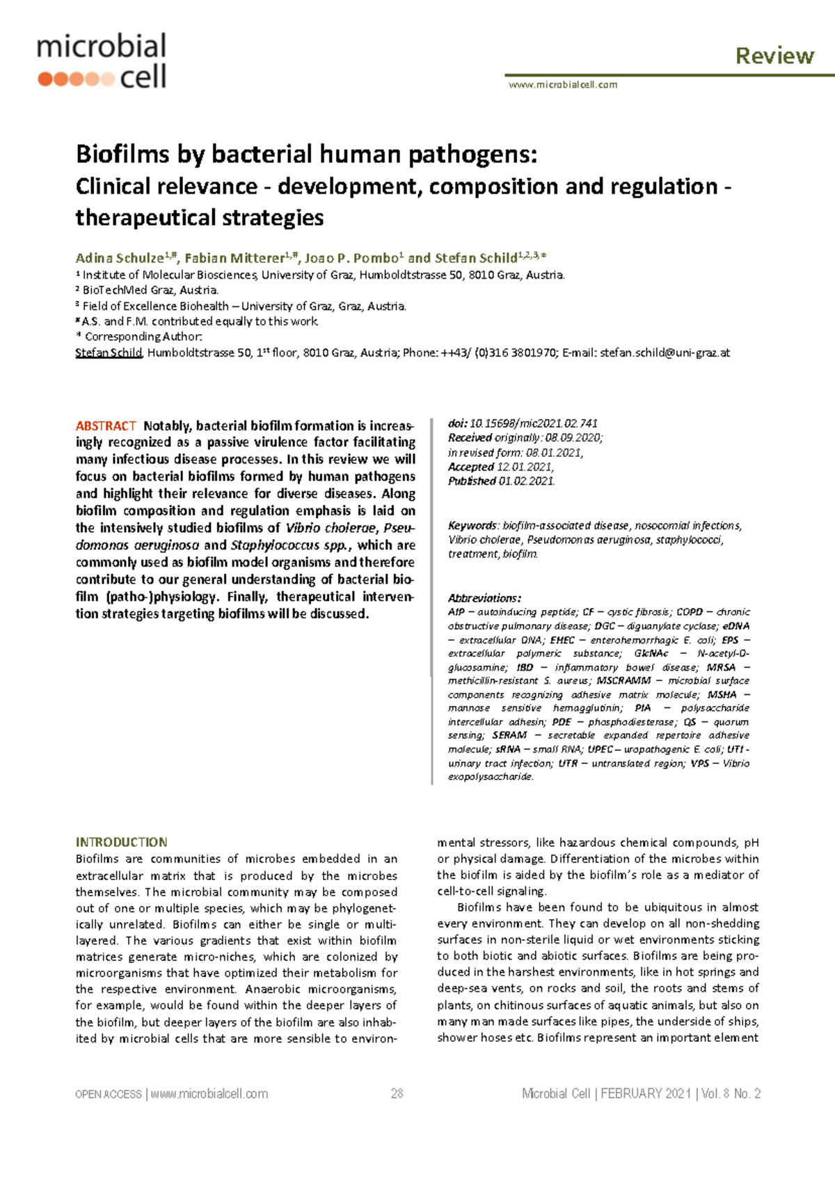 Review of Bacterial Biofilms in Human Pathogens: Clinical Implications ...