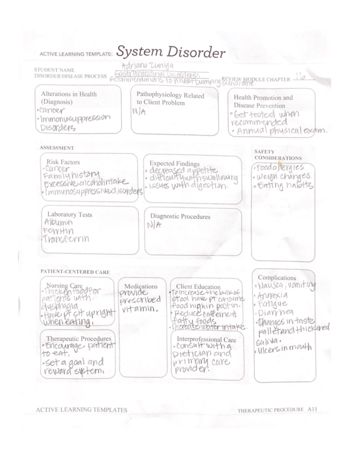 Gastrointestinal Disorder 225 - ACTIVE LEARNING TEMPLATE: System ...