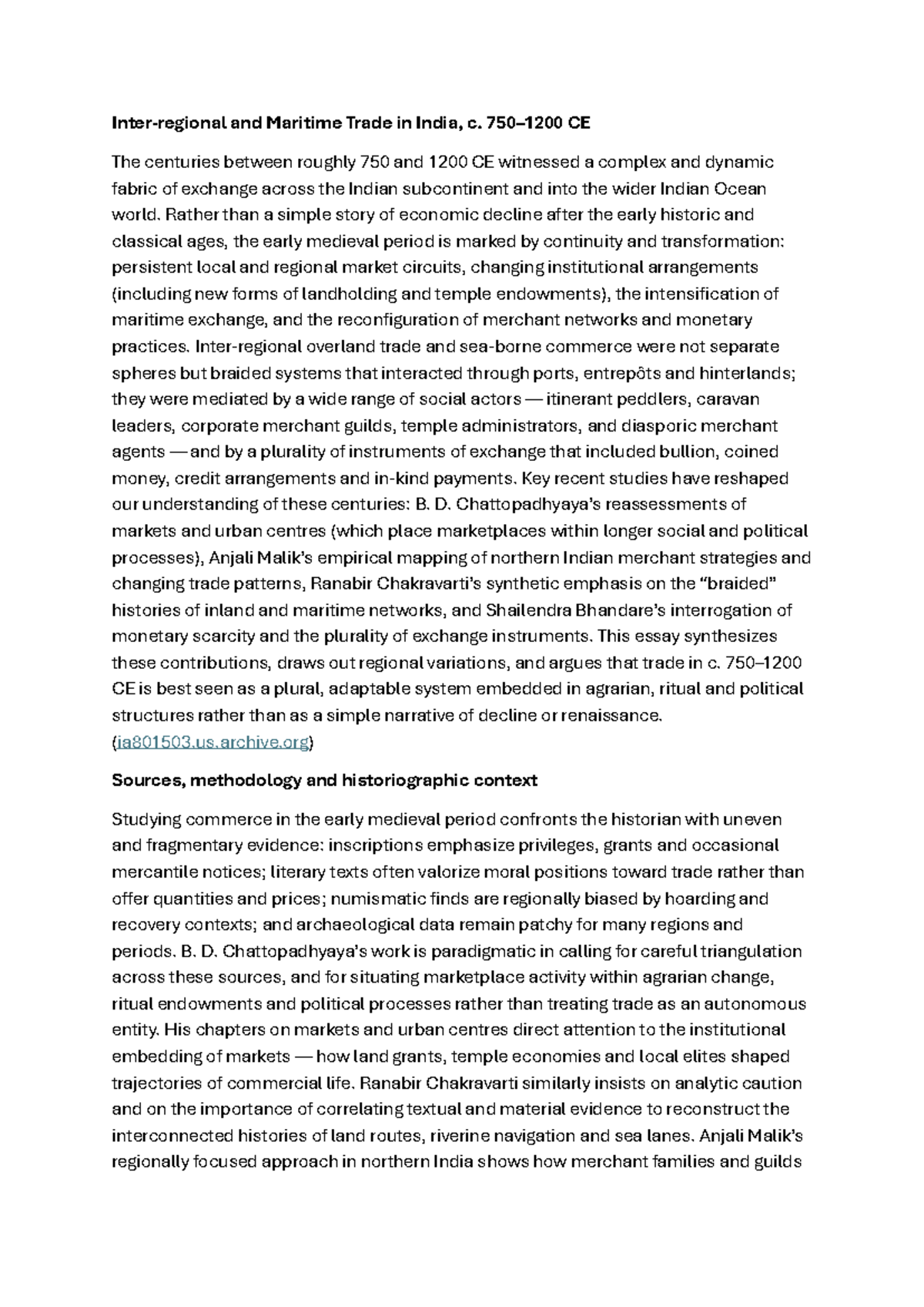 Maritime Trade and Commerce in Early Medieval India (c. 750-1200 CE ...