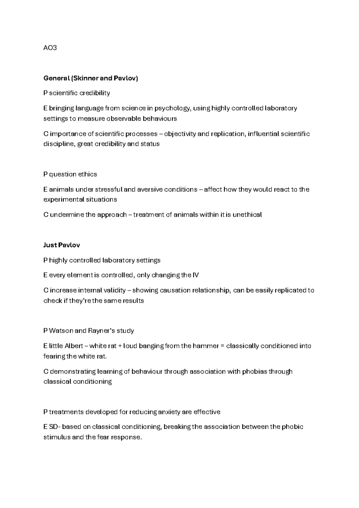 Psychology AO3: Evaluating Key Theories and Approaches in Psychology ...