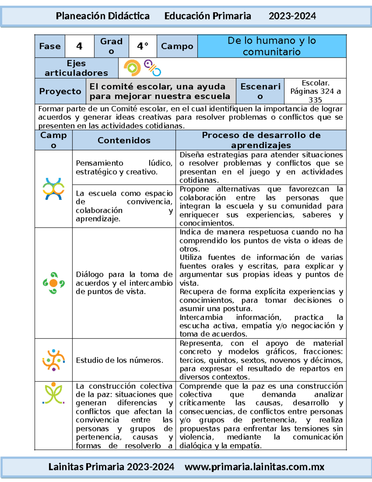 4to Grado Proyecto Diciembre: El Comité Escolar y Mejoras (2023-2024 ...