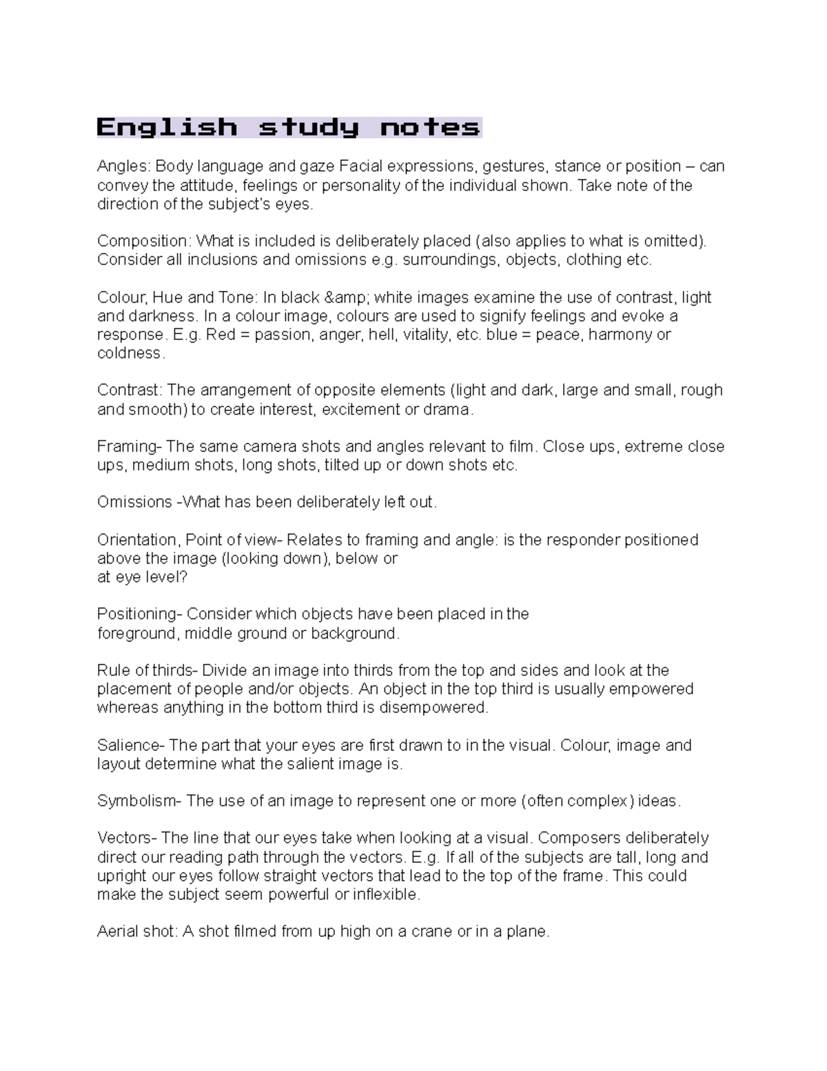 ENG 101: Body Language and Visual Techniques in Spirited Away - Studocu