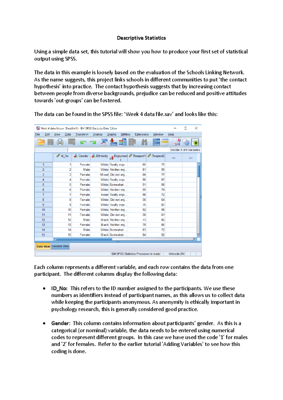 SPSS Tutorial 4: Producing Descriptive Statistics Outputs - Studocu