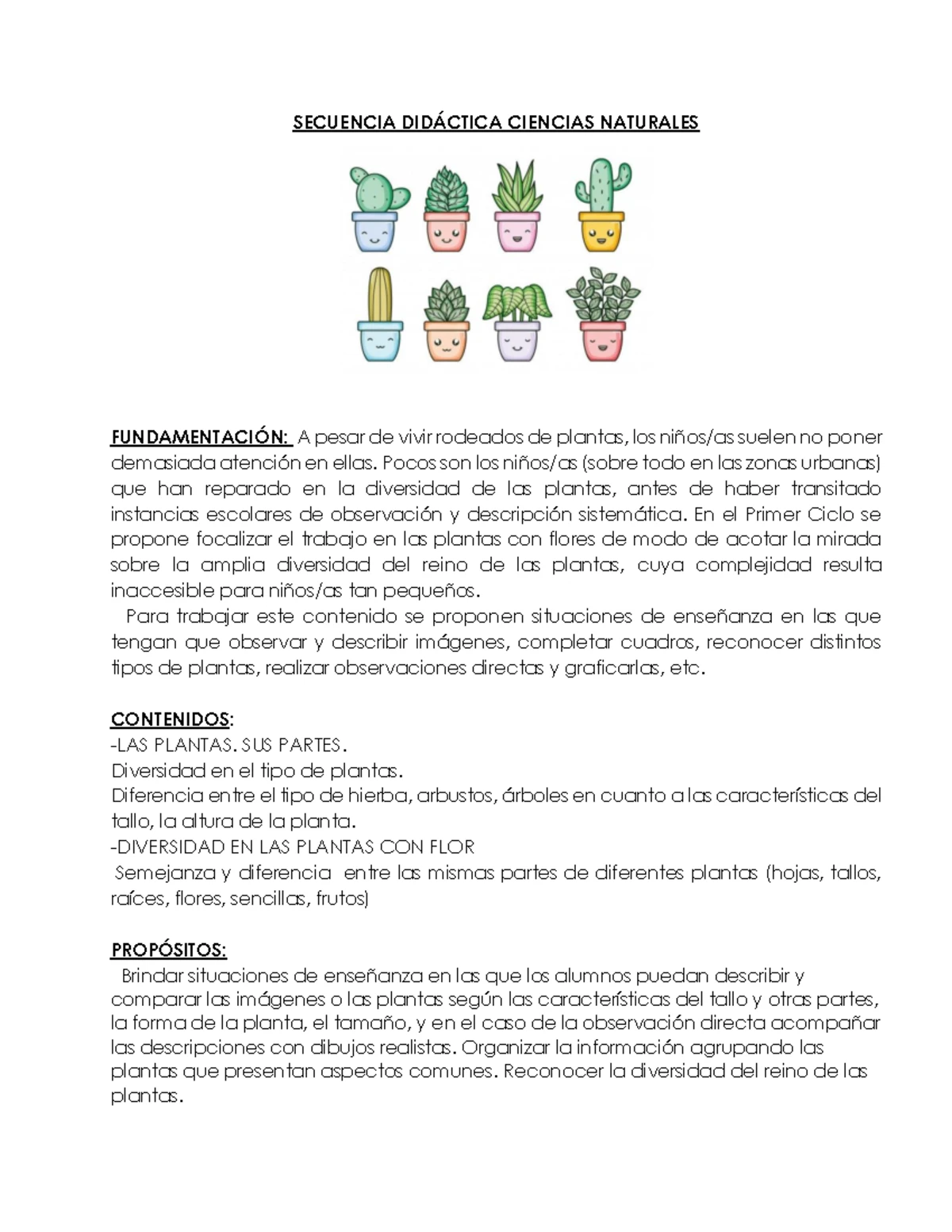Secuencia Didáctica: Explorando las Partes de las Plantas en Clase ...