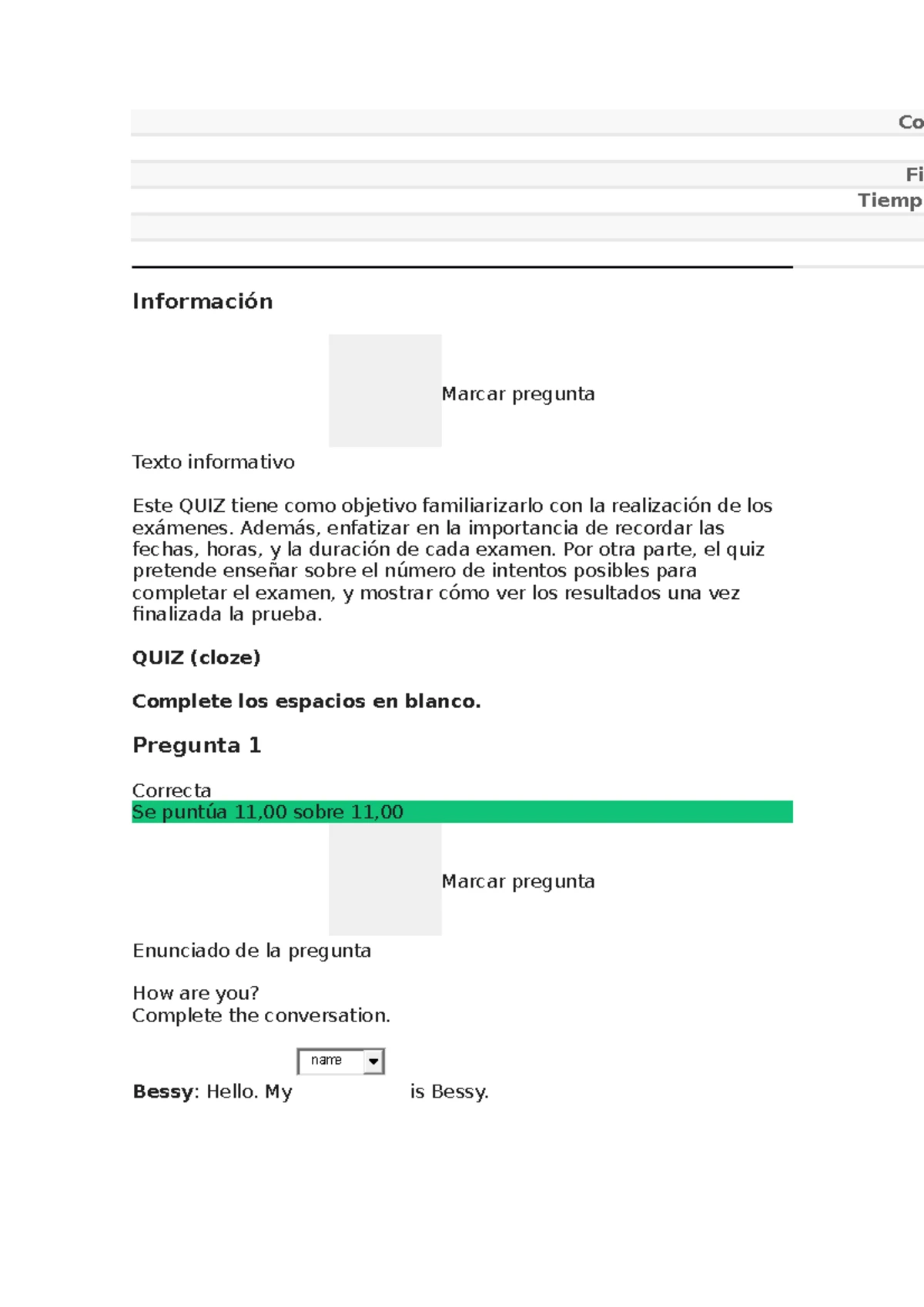 Actividad 40 - Quiz Lesson 10 - Verb Forms & Time Expressions - Studocu