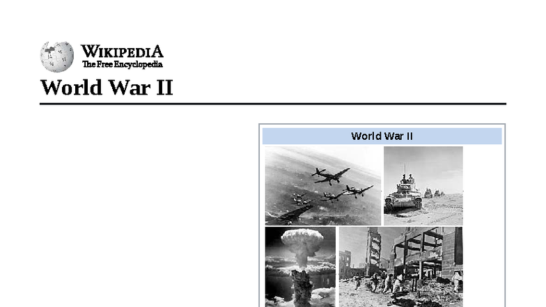 World War II Overview: Key Events and Outcomes (HIST 101) - Studocu