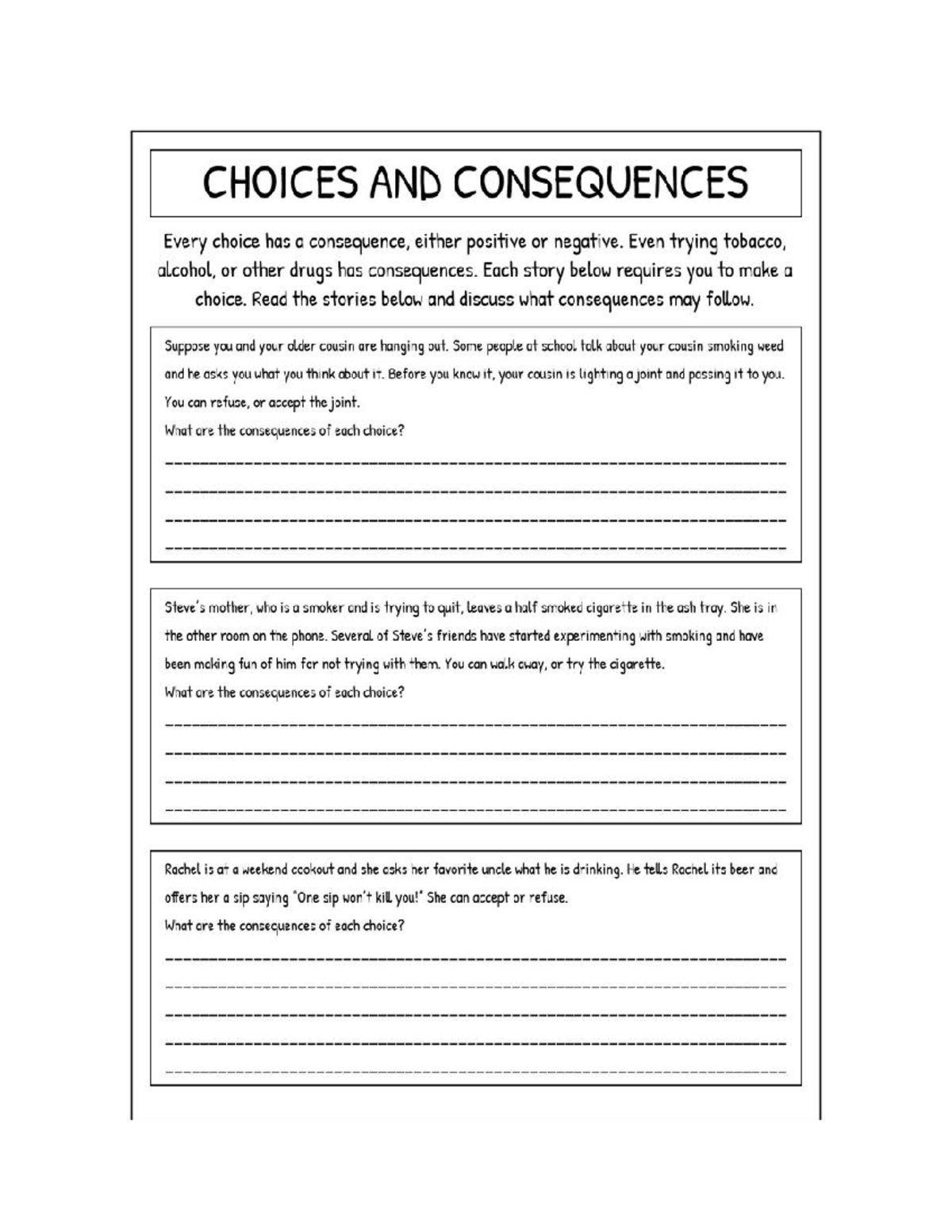 CHOICES AND CONSEQUENCES: Understanding Decisions and Their Impacts ...