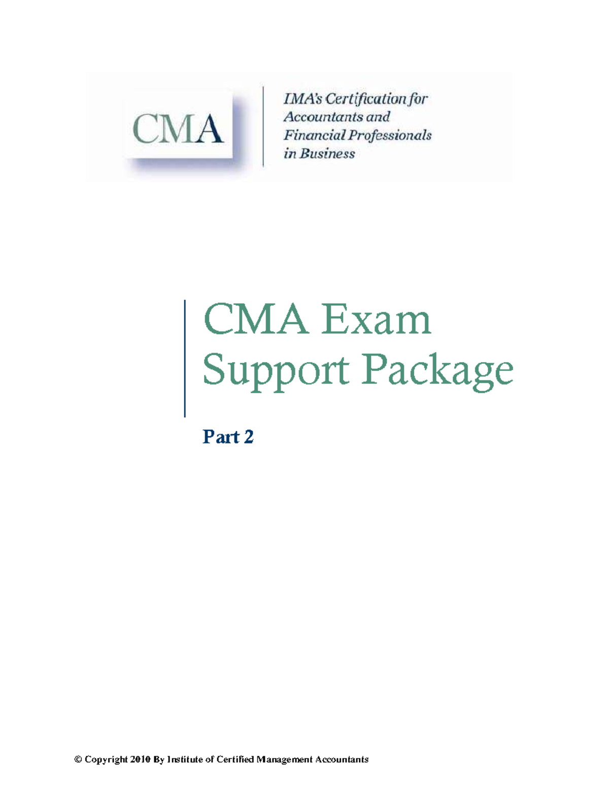 CMA Part 2 Final Exam Additional Practice Questions - Section A - Studocu