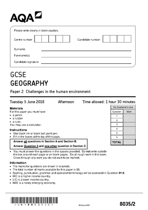 June 2018 QP - Paper 1 AQA Geography GCSE - jun188035101 IB/G/Jun18/E8 ...