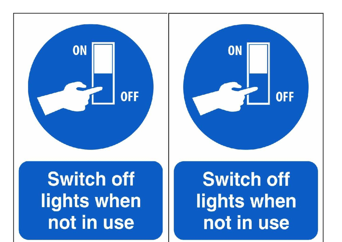Signs and Symbols: Instructions for Switches and Cleaning Notices - Studocu