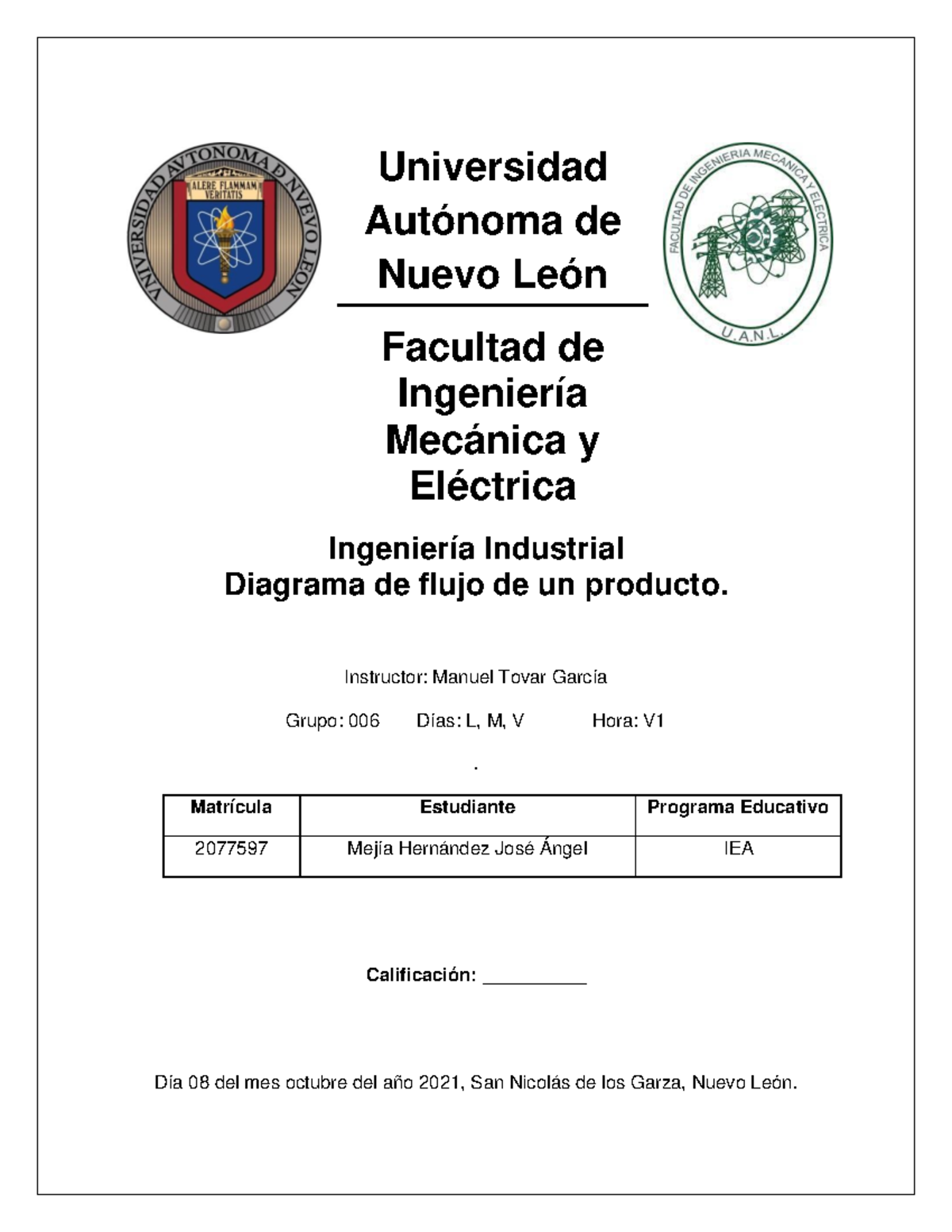 Diagrama de Flujo de Producto - IEA 2077597 - Studocu