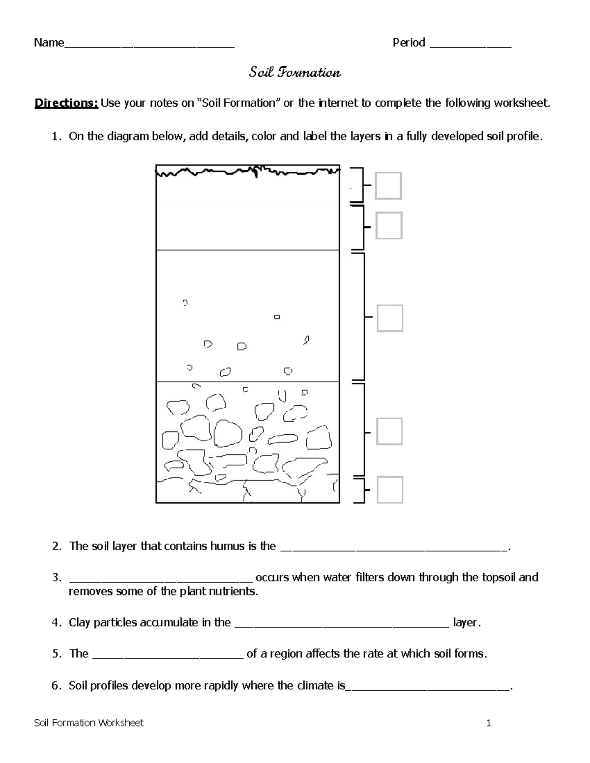 Soil%2BFormation%2BWorksheet - Name___________________________ Period ...