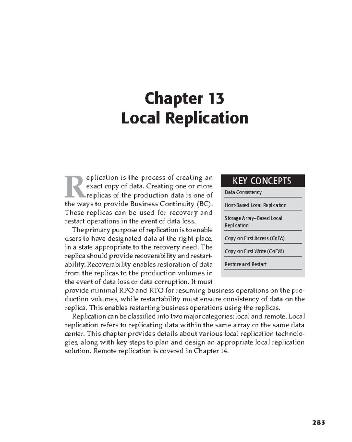 Chapter 13 - Local Data Replication and Business Continuity Concepts - Studocu