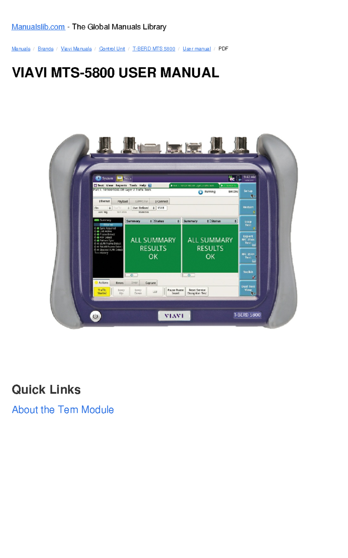 5800 Timing Expansion Module (TEM) User Manual Overview - Studocu