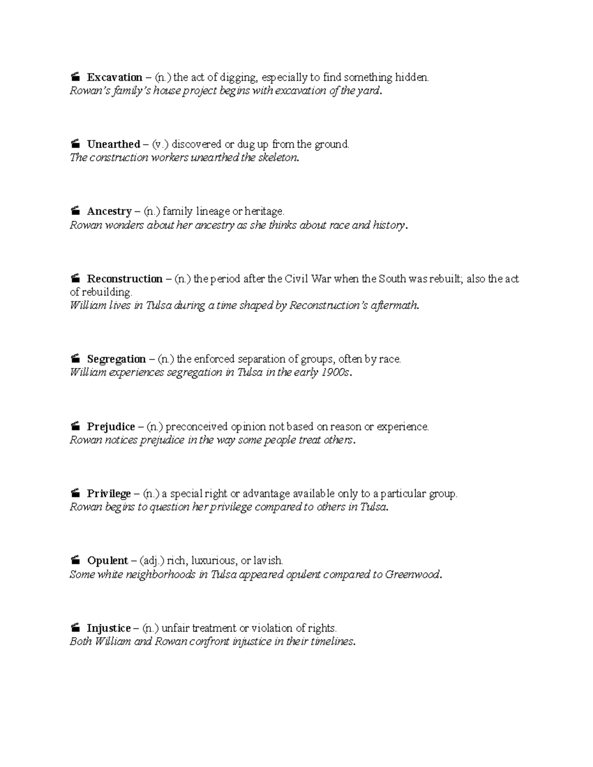 Dreamland Burning Vocabulary Study Guide (ENG 101) - Studocu