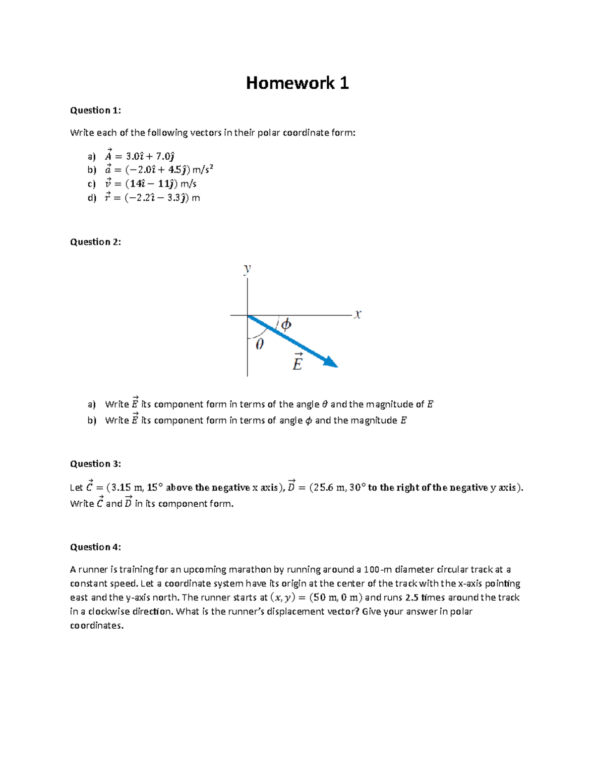 Physics Homework 1: Vector Analysis and Dimensional Analysis - Studocu