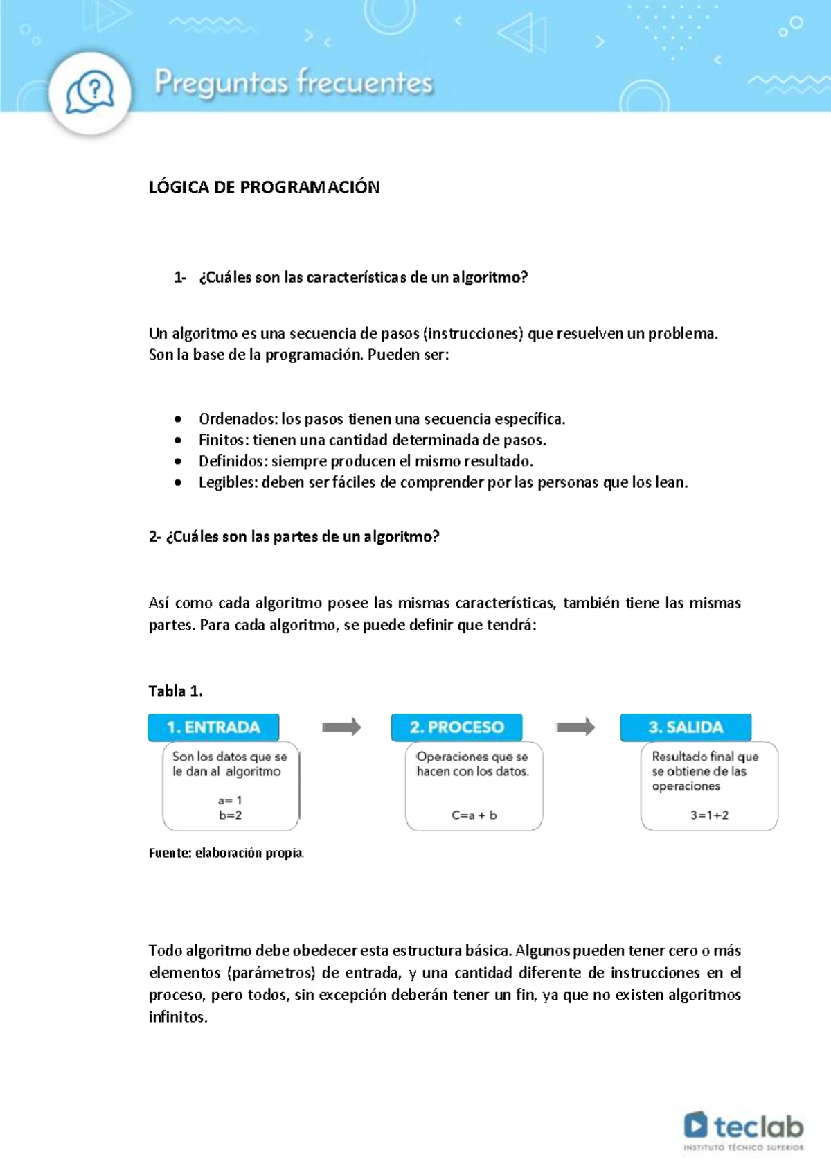 API 1 - Lógica de Programación: Algoritmos y Lógica Proposicional - Studocu