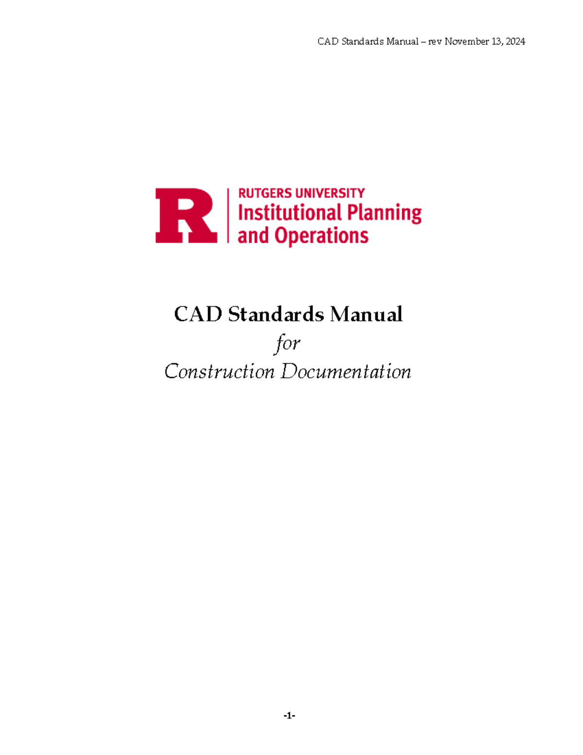 CAD Standards Manual Rev Nov 13, 2024 for Construction Documentation ...