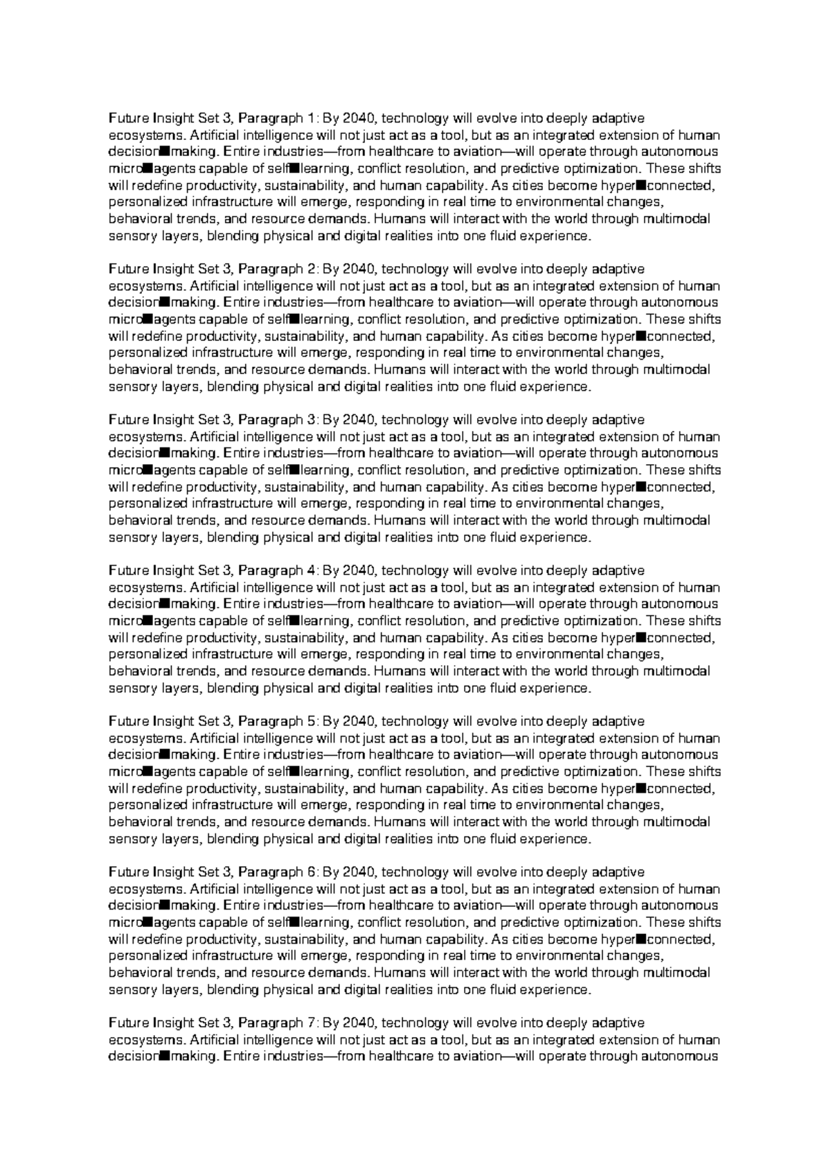 Future Insight Set 3: Technology Evolution by 2040 - Studocu
