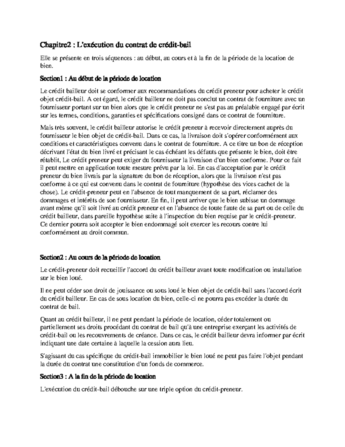 Chapitre 2 D Cédit - Notes de cours - Chapitre2 : L’exécution du ...