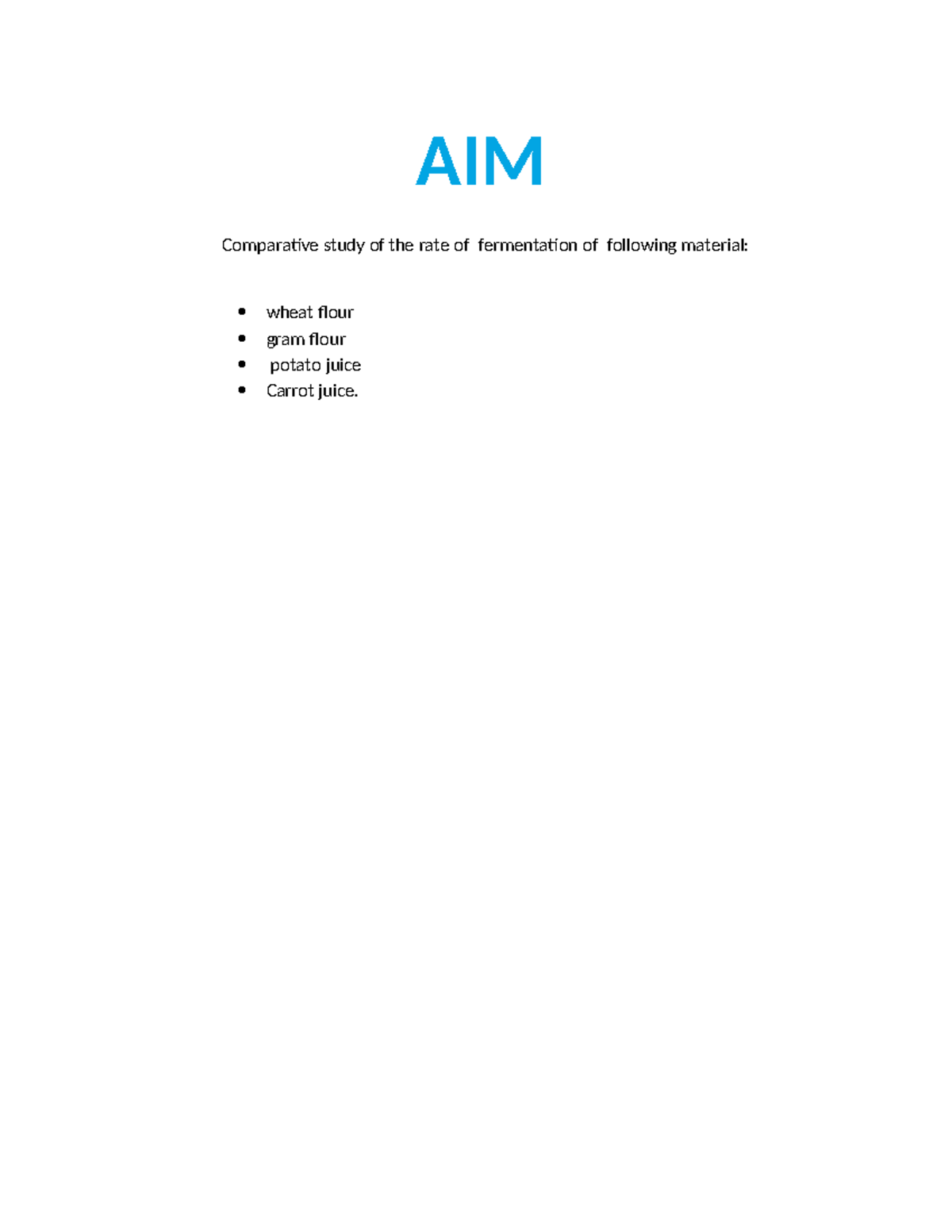 Comparative Study of Fermentation Rates: Chem 101 Project Report - Studocu